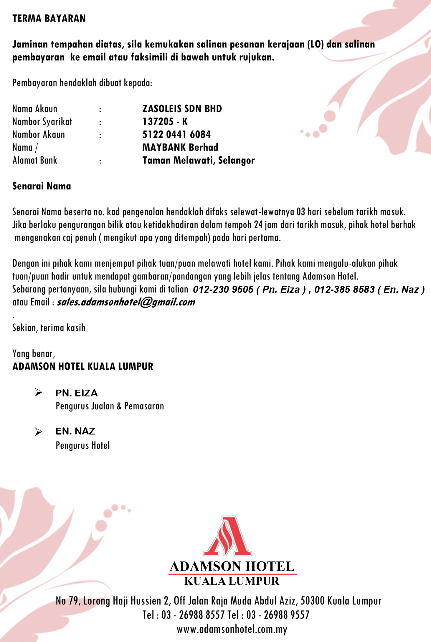 3_RESIDENTIAL PACKAGE – Adamson Hotel Kuala Lumpur